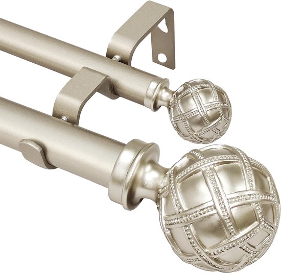 Double Curtain Pole 1" Diameter Double Curtain Rods for Windows 182 to ...