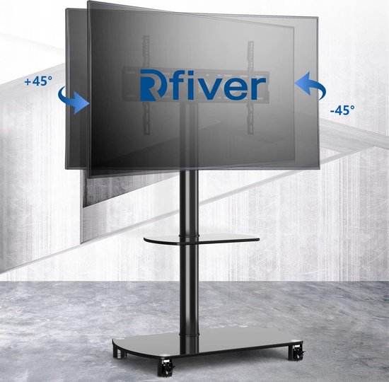 Support TV mobile universel, enroulable, rotatif, réglable en hauteur ...
