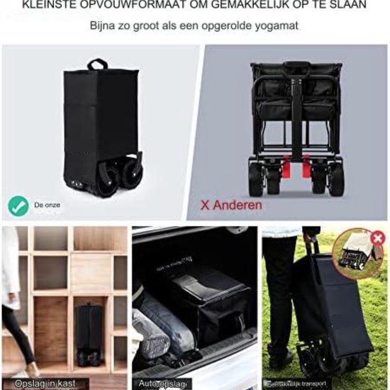 Bolderkar Opvouwbaar Luchtbanden - Bolderkar Met Duwstang | bol