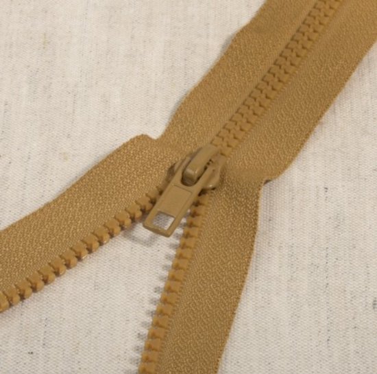 Deelbare rits met bloktandjes 25cm - cognac bruin - rits voor jassen, vesten en meer | bol