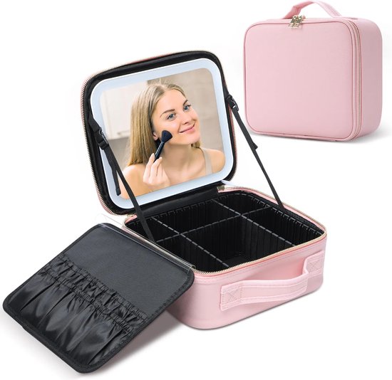 LED Spiegel Make Up Organizer - Make Up Koffer - Beautycase Verstelbare ...
