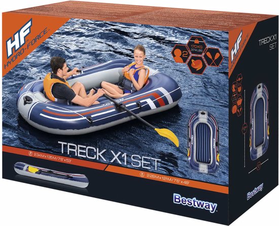 Bestway Hydro-Force Opblaasboot met pomp en roeispanen blauw | bol