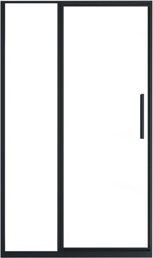 Shower & Design Douchedeur in industriële stijl - Zwart mat - 120 x 195 ...