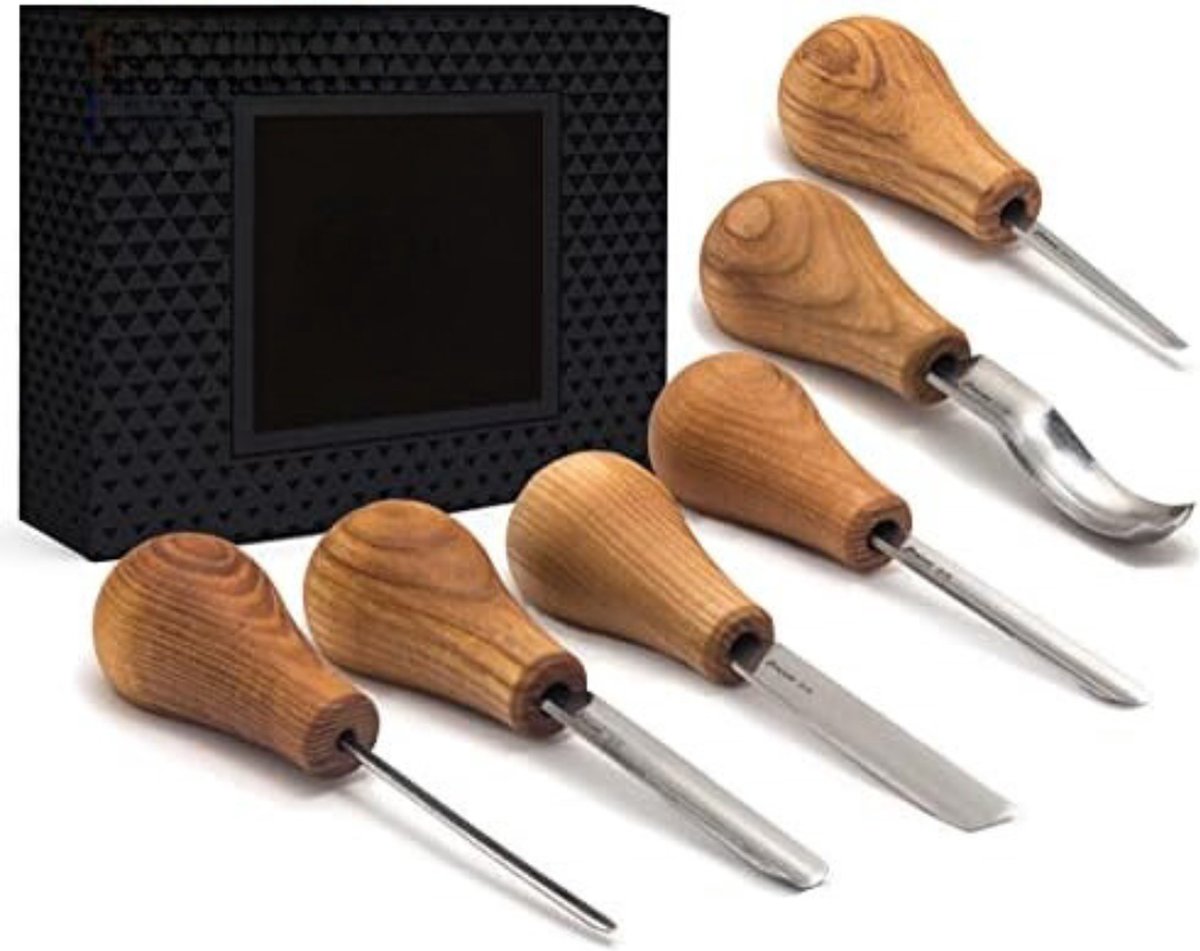 Houtsnijset - Houtsnijden - Houtsnijmes - Lepelmes Set van 6 | bol.