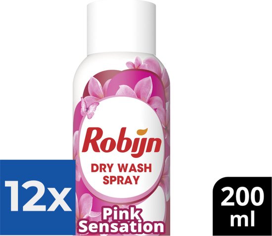 Robijn Pink Sensation Dry Wash Spray 200 ml - Voordeelverpakking 12 ...