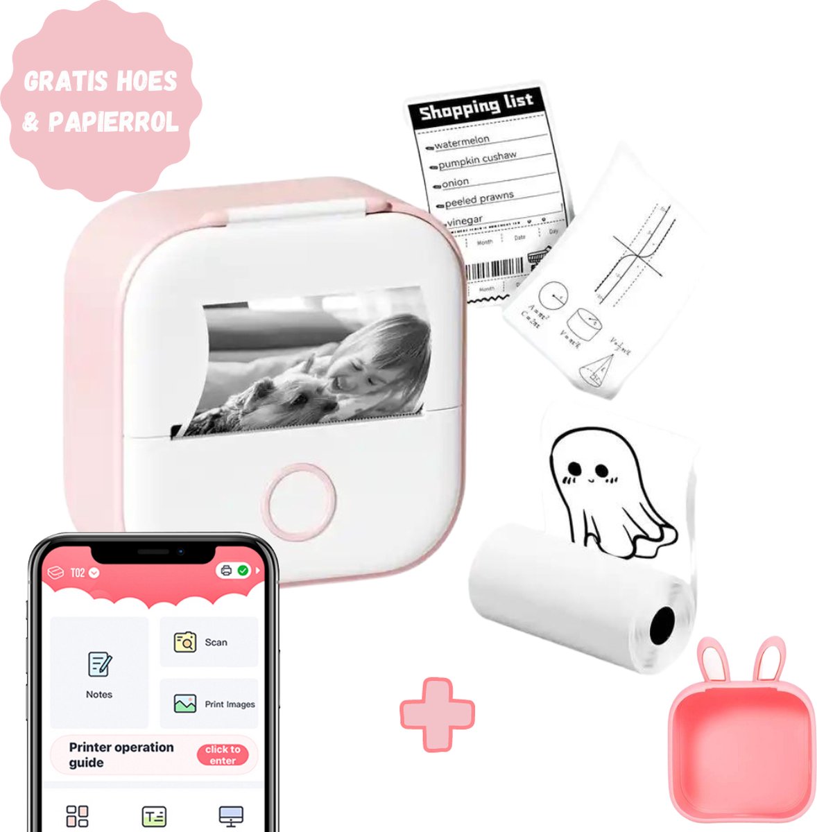 Mini printer smartphone en/of mobiel - + papierrol - Pocketprinter ...