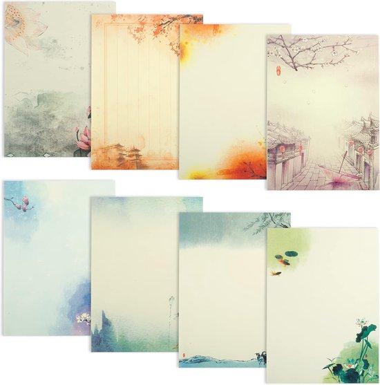 riefpapier briefpapier set vintage briefpapier met envelop, 32 vellen ...