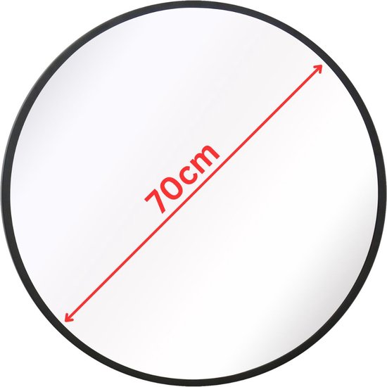Albatros Design Spiegel rond Zwart met Metalen rand, 70cm Diameter ...