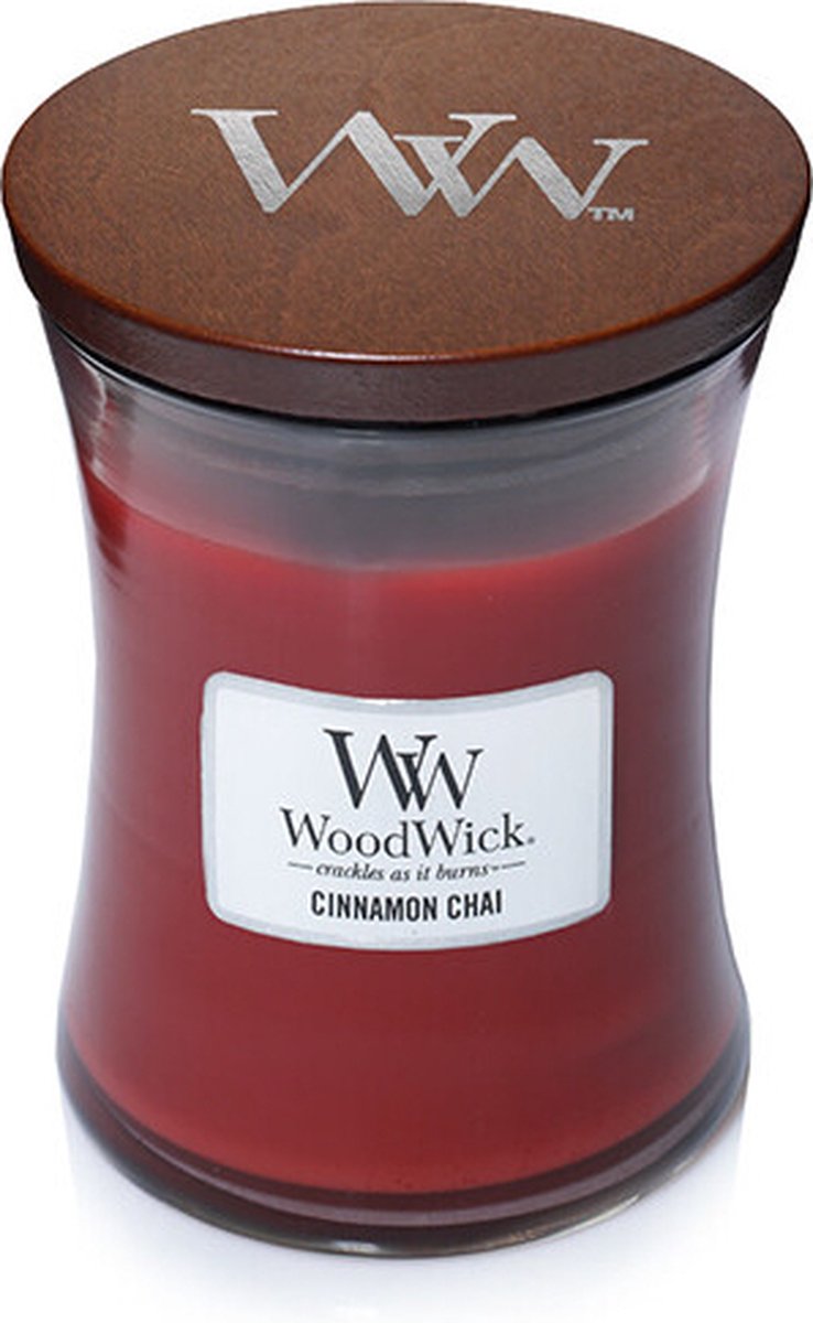 WoodWick Hourglass Medium Geurkaars - Cinnamon Chai | bol