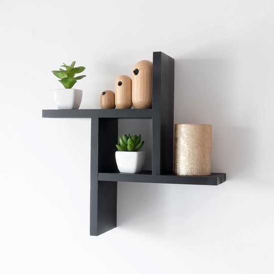 Moderne houten wandplank voor decoratieve en functionele opslag in elke ...