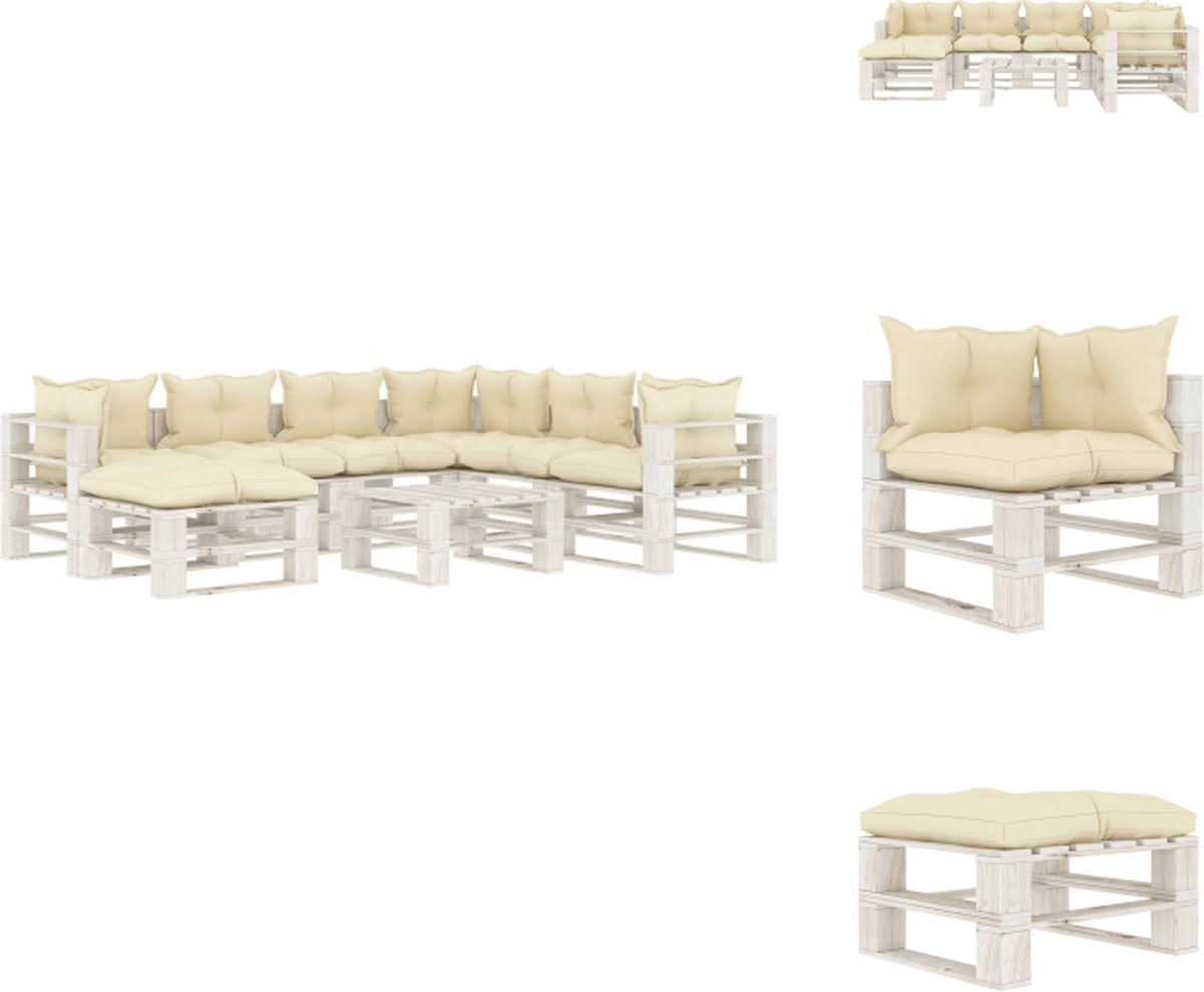 vidaXL Pallet loungeset - hoekbank - middenbank en tafel/hocker ...