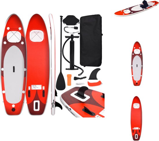 vidaXL Stand Up Paddleboard - 330 x 76 x 10 cm - opblaasbaar SUP - rood ...