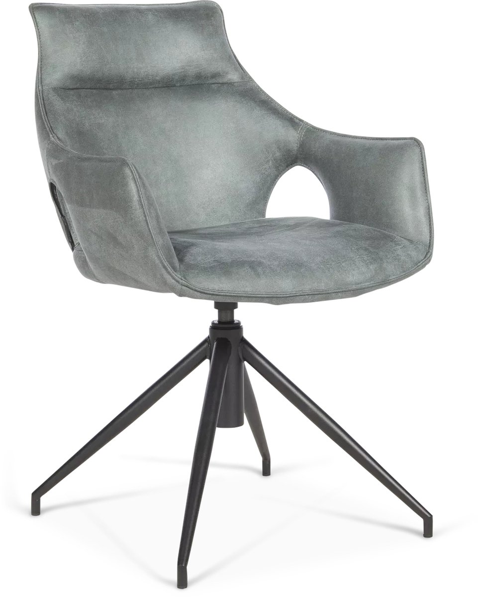 Armstoel Candice (draaibaar) - Microleder Niagara - Eetkamerstoel met ...