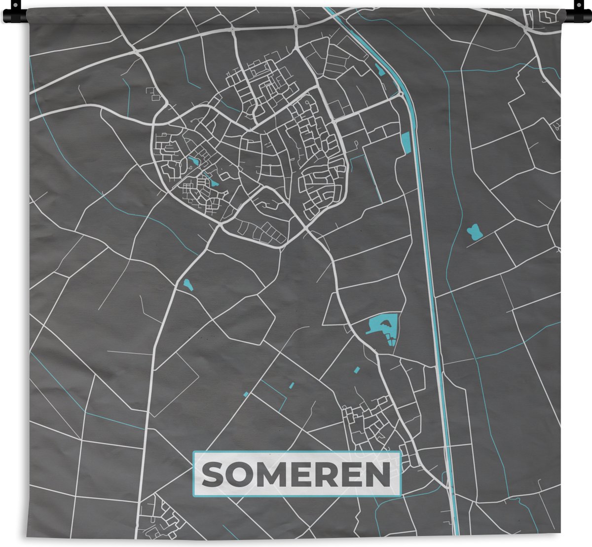Wandkleed - Wanddoek - Plattegrond - Someren - Kaart - Stadskaart ...