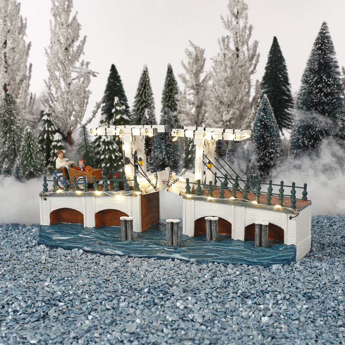 LuVille Kerstdorp Miniatuur Amsterdam Ophaalbrug - L30 x B11 x H13,5 cm | bol