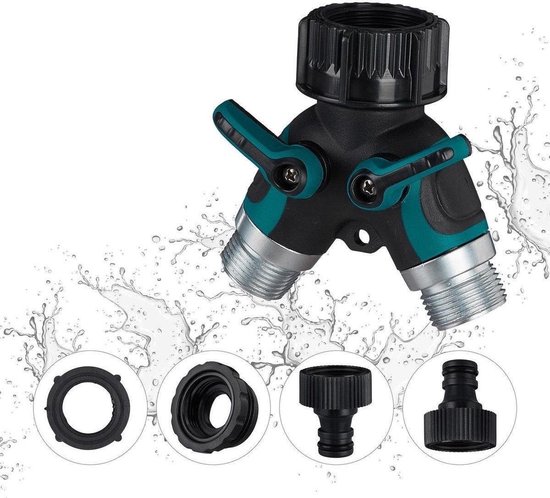 Regelbare waterverdeler 2-weg- Y-verdeler - 1" en 3/4" - universele aansluiting | bol.com