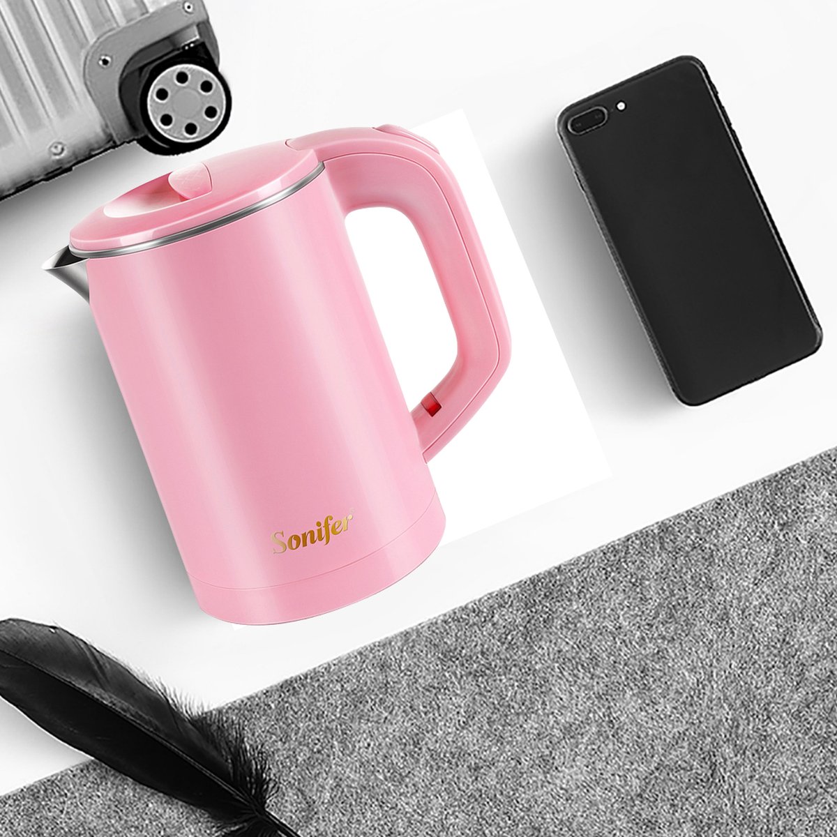 Thuys Camping Waterkoker - Mini Waterkoker 600ml - Reis Waterkoker met ...