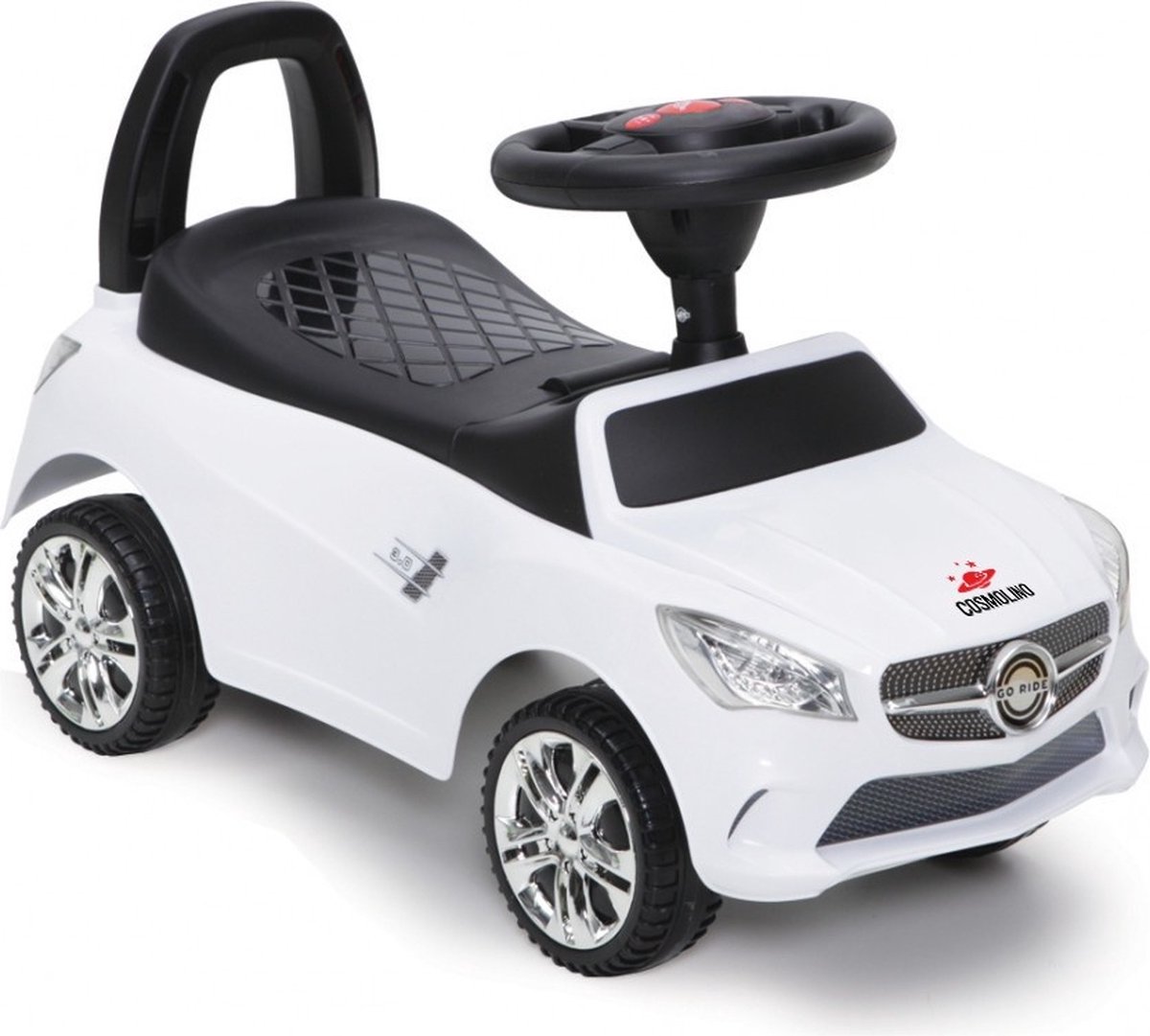 Loopauto - met geluid - 62x28x36 cm - wit | bol.com