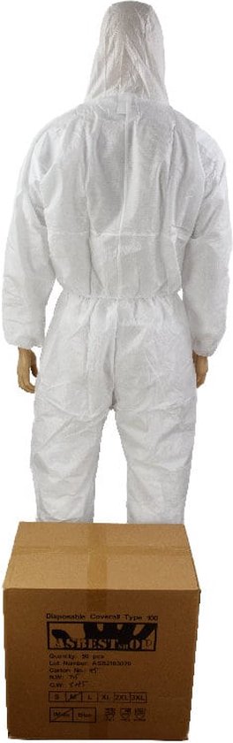 Wegwerp Overall - XXL - Asbestshop Type 100 (50 st) - Type 5/6 | bol.com
