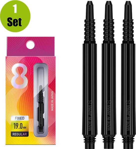 Target 8 Flight Dartshafts - Zwart - Short - (1 Set) | bol