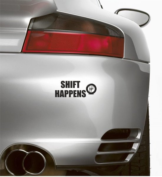 Bumpersticker - Shift Happens - 16x6 - Zwart | bol
