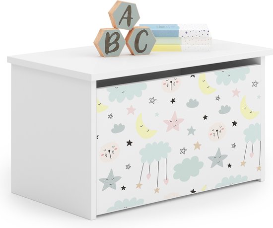 DARIA box voor speelgoed met kinder afbeeldingen - Wolkjes | bol