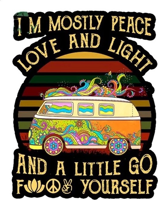 Wellness-House | Auto Sticker Peace Love Light | Autosticker | Hippie ...
