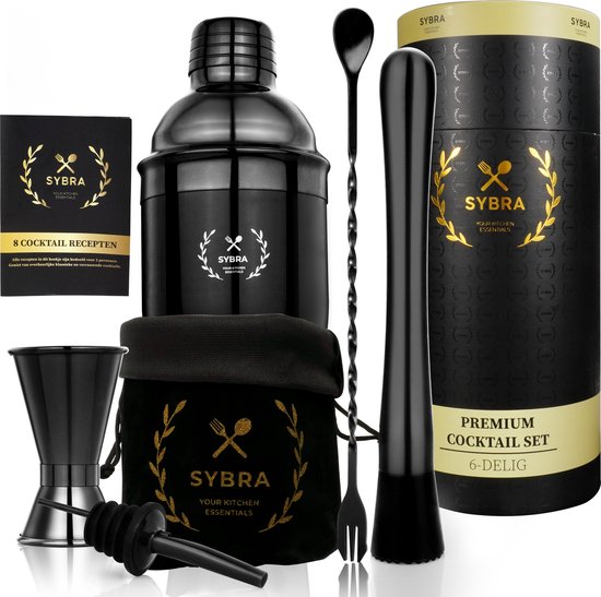 Cocktail set Sybra - 6-Delige Space Grey Cocktailset - Cocktail shaker ...