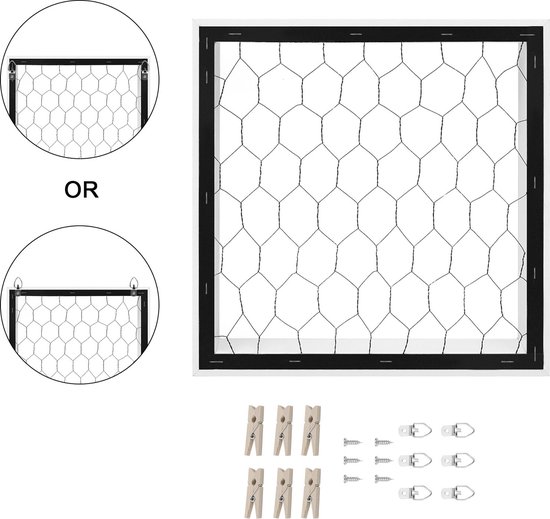 Wandplank - 3 stuks - Wit - Foto Muur Raster - Multifunctioneel - Met ...