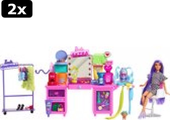 2x Barbie Extra Speelset Vanity - Speelset | bol.com