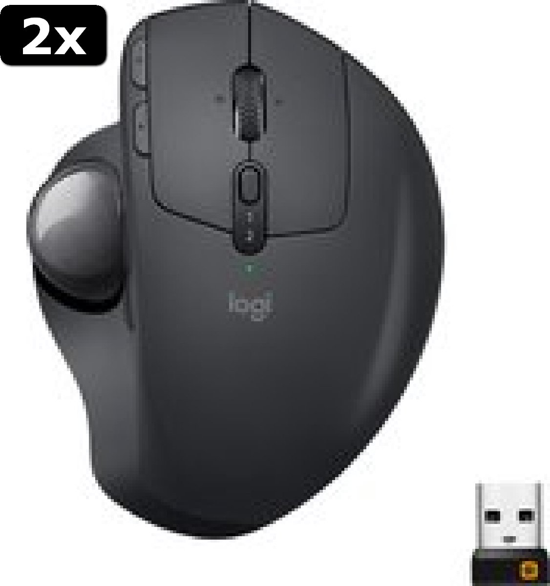 2x Logitech MX Ergo - Draadloze Ergonomische Trackball Muis - Zwart ...