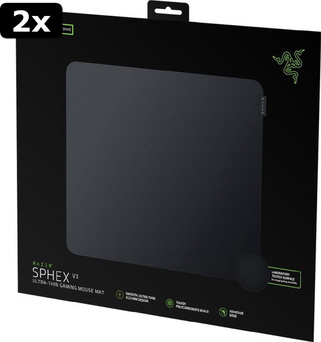 2x Razer Sphex V3 Ultra-Thin Gaming Muismat - Large - Zwart | bol.com