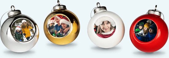 Kerstbal met eigen foto - Gepersonaliseerde kerstbal - Silver of Goud | bol