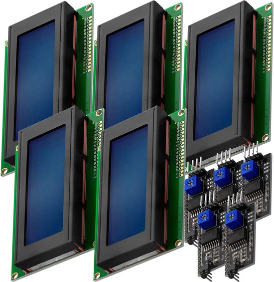 AZDelivery 5 x HD44780 2004 LCD Display Bundel 4x20 tekens met I2C ...