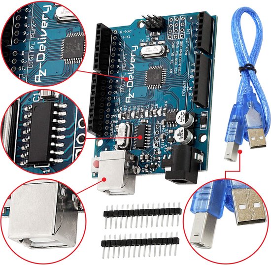 AZDelivery 5 x Microcontroller AZ-ATmega328 board met USB-kabel | bol