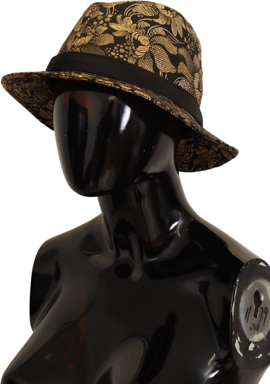 Dolce & Gabbana - Black Jacquard Gold Tone Lurex Bucket Hat | bol.com