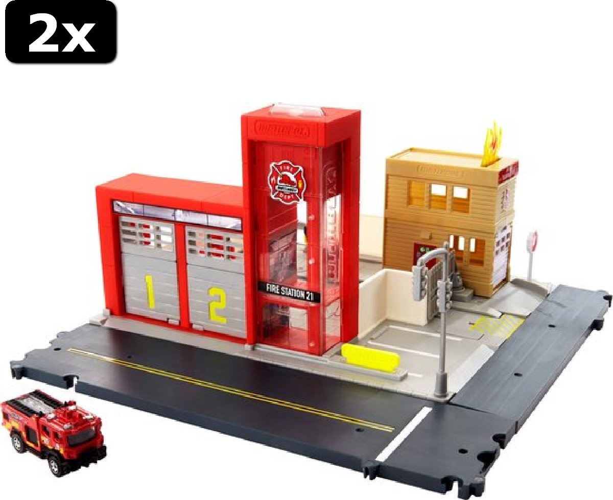 2x Matchbox - Action Drivers - Brandweer Reddings Speelset (met geluid ...
