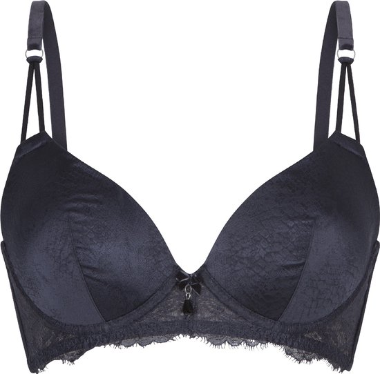 LingaDore Triangel BH Voorgevormd - 6815TB - Donker blauw jacquard ...