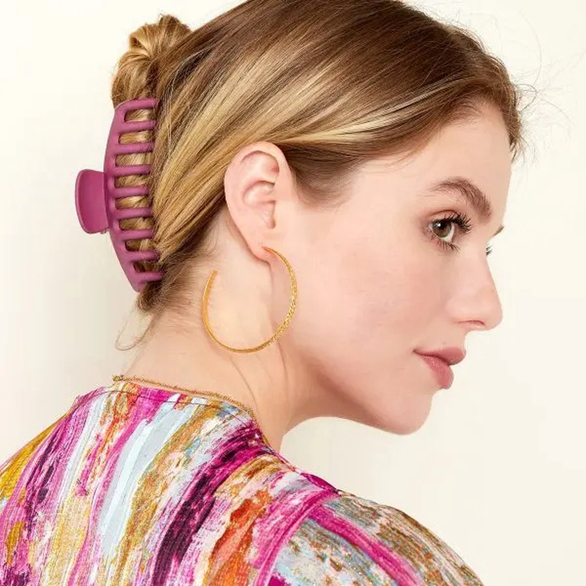 Yehwang-Haar-Clip-Roze-Haaraccessoire-Klem-Claw-Haarclip-Groot | bol