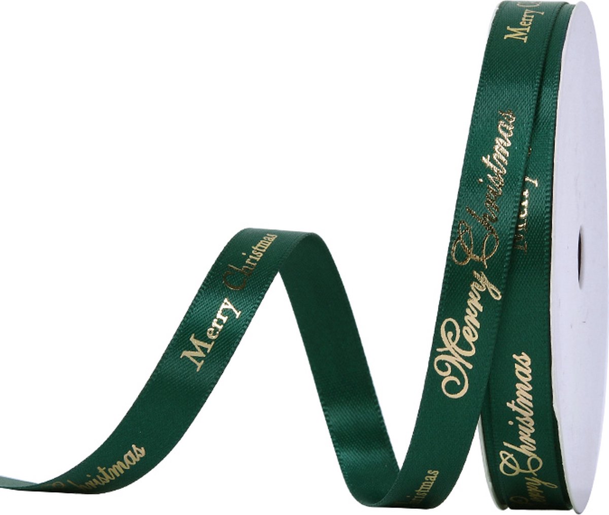 Kerst Lint 10mm (1,0cm) | Luxe Satijn Lint | Merry Christmas Kerstlint ...