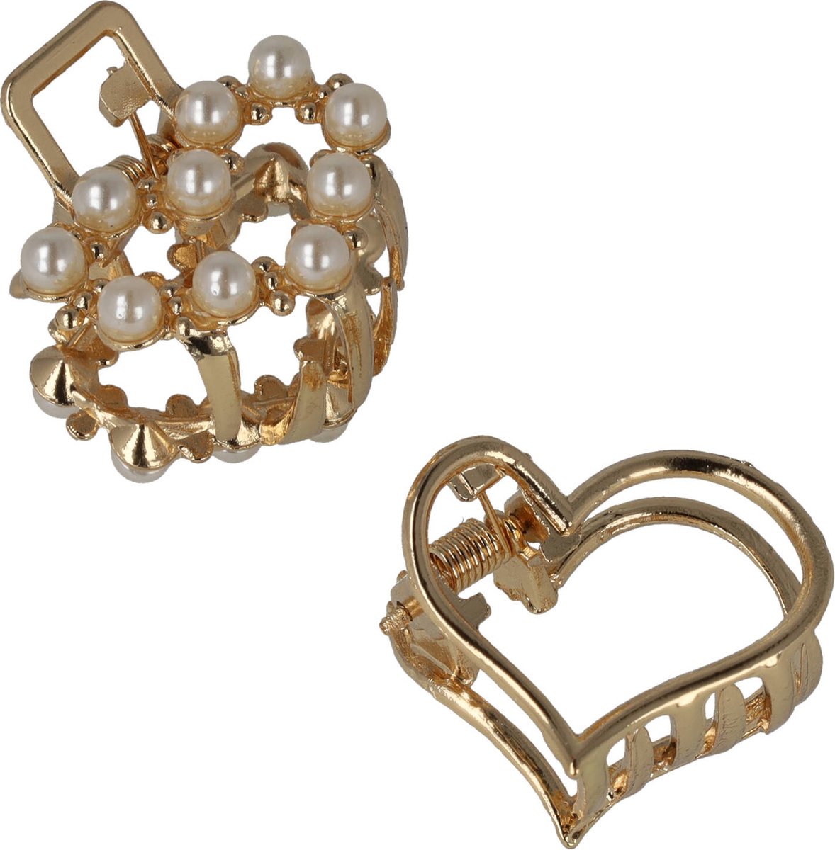 Haarspeld Klem Open Hart Metaal Parel 2,5cm Goud - Kleine Metalen ...