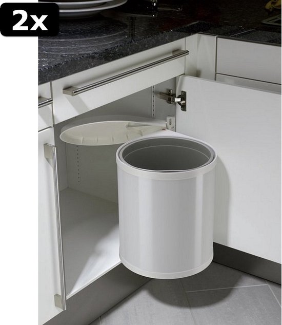 2x Hailo 3555-001 Compact-Box M Prullenbak 15L Wit | bol.com