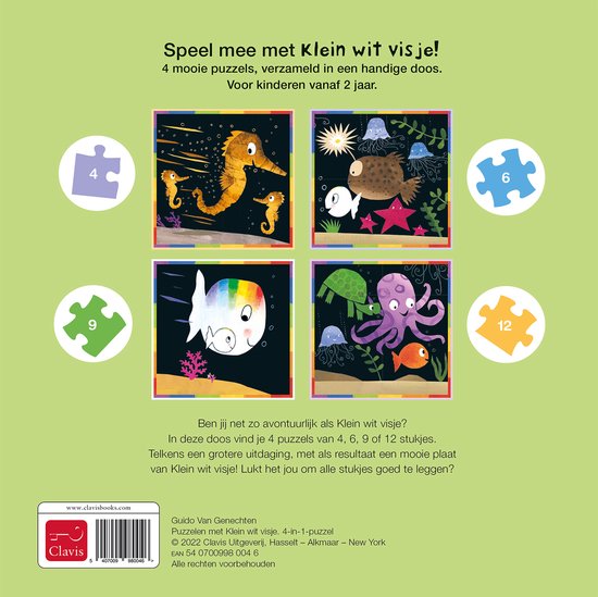 Puzzelen met Klein wit visje. 4-in-1-puzzel | 5407009980046 | Boeken ...