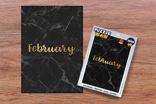 Puzzel Kalender - Februari - Goud - Marmer print - Legpuzzel - Puzzel ...