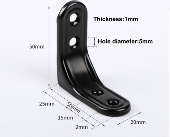 WiseGoods Luxe RVS Hoekbeugel 90° Set - Hoek Beugels - Beugel Meubels ...