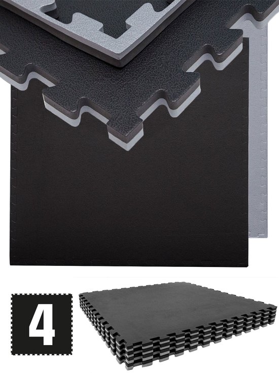 Gym Mat: 3.2sqm Profi Fitness Mat Dikte 2cm - Set van 4 Training Matten ...