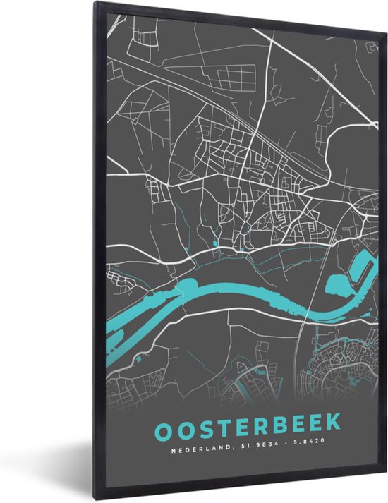 Fotolijst incl. Poster - Plattegrond - Oosterbeek - Kaart - Stadskaart ...