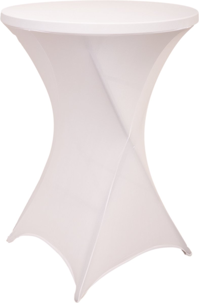 Statafelrok Wit x 2 – ∅80-85 x 110 cm – Statafelhoes Stretch 2 Stuks – Tafelhoezen... | bol.com