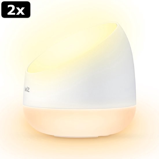2x WiZ Squire Tafellamp Slimme LED verlichting - Gekleurd en Wit Licht ...