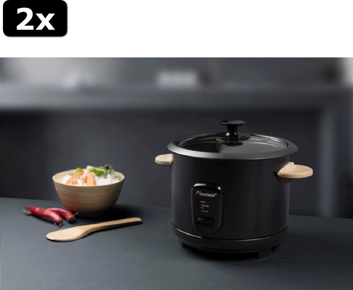 2x Cuiseur à riz Bestron pour 8-10 personnes, y compris tasse à mesurer ...